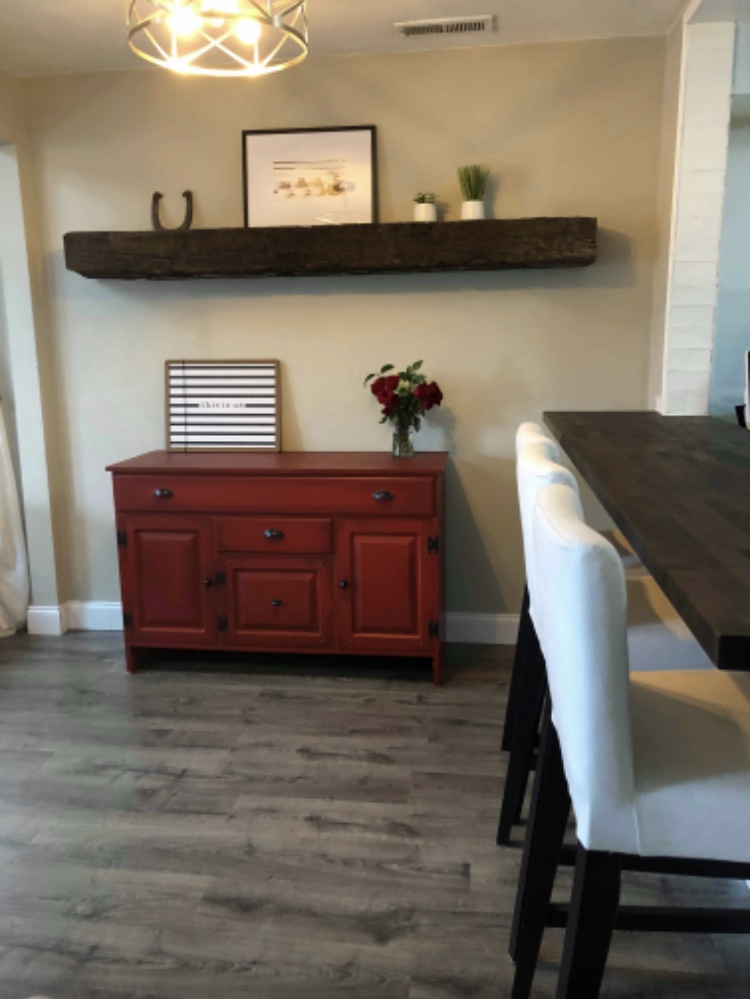 Barn Red Farm House Buffet makeover